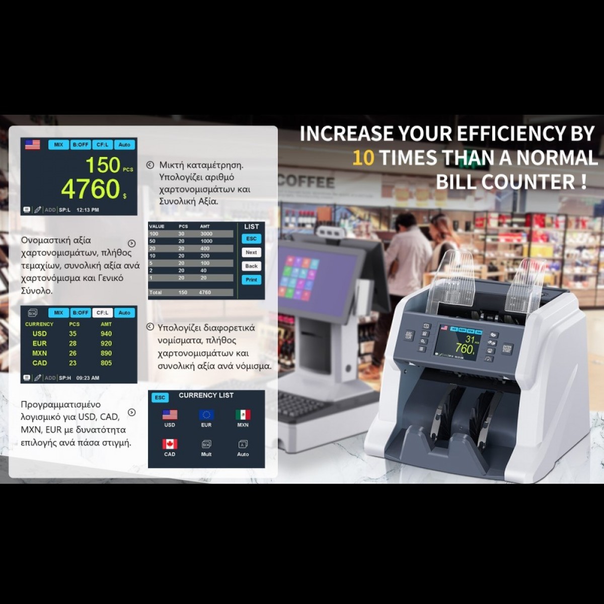 BC-40 Banknote Counter Infopos