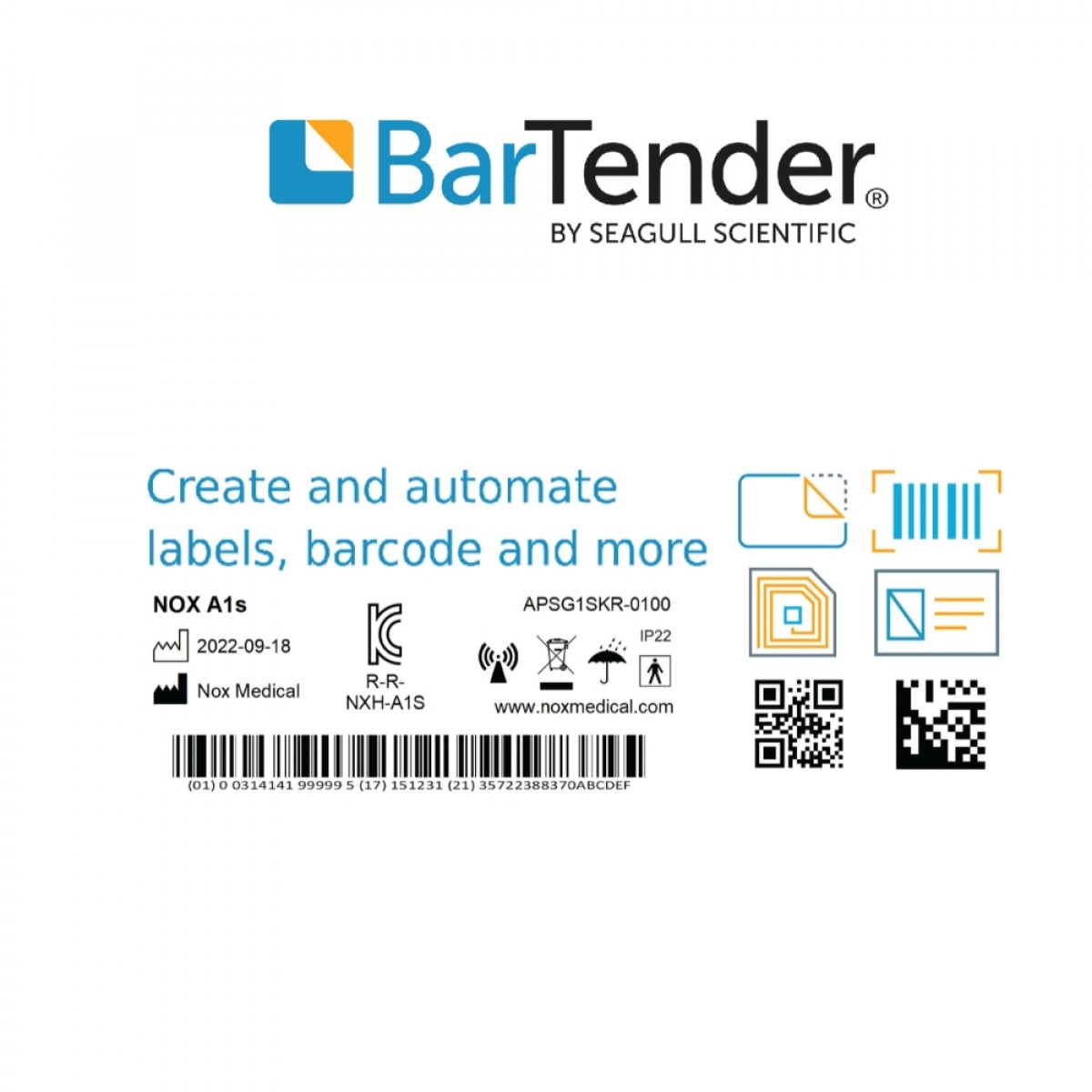 BarTender Barcode software, label printing Infopos