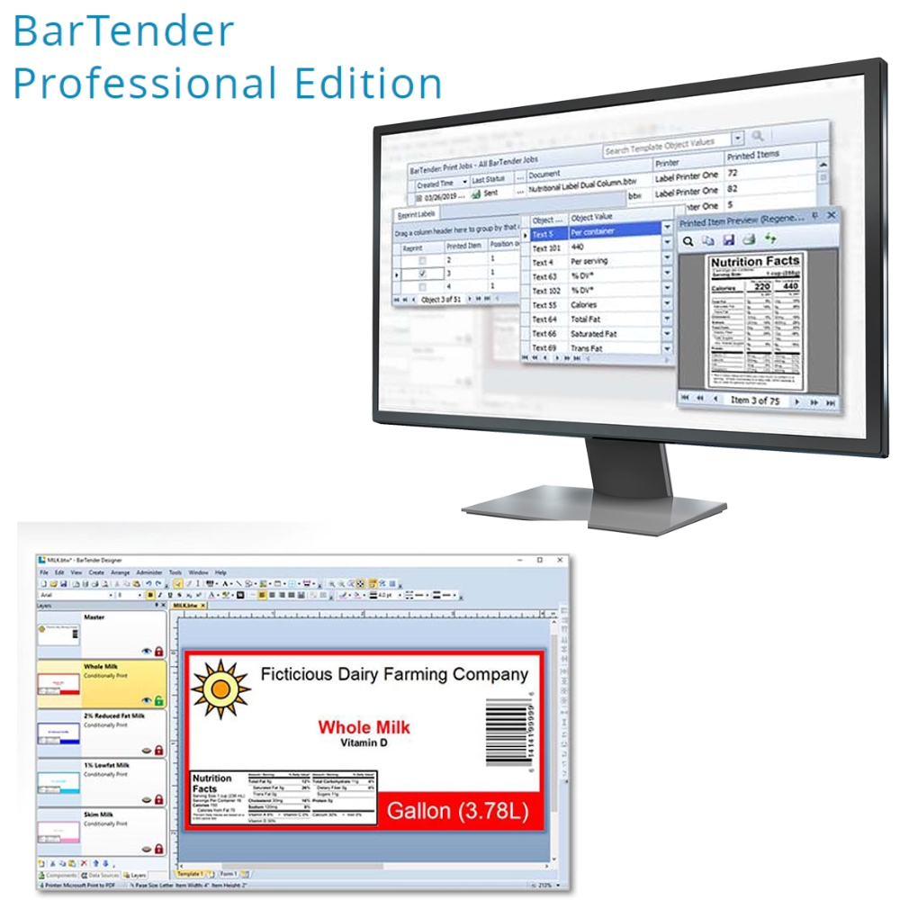 BarTender Barcode software, label printing Infopos
