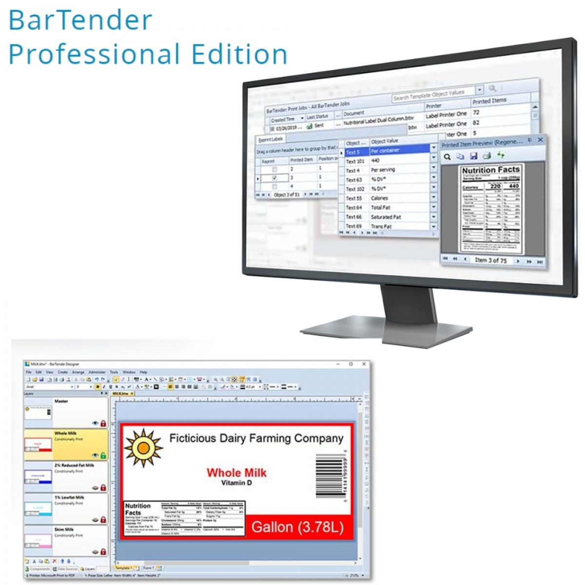 BarTender Barcode software, label printing Infopos