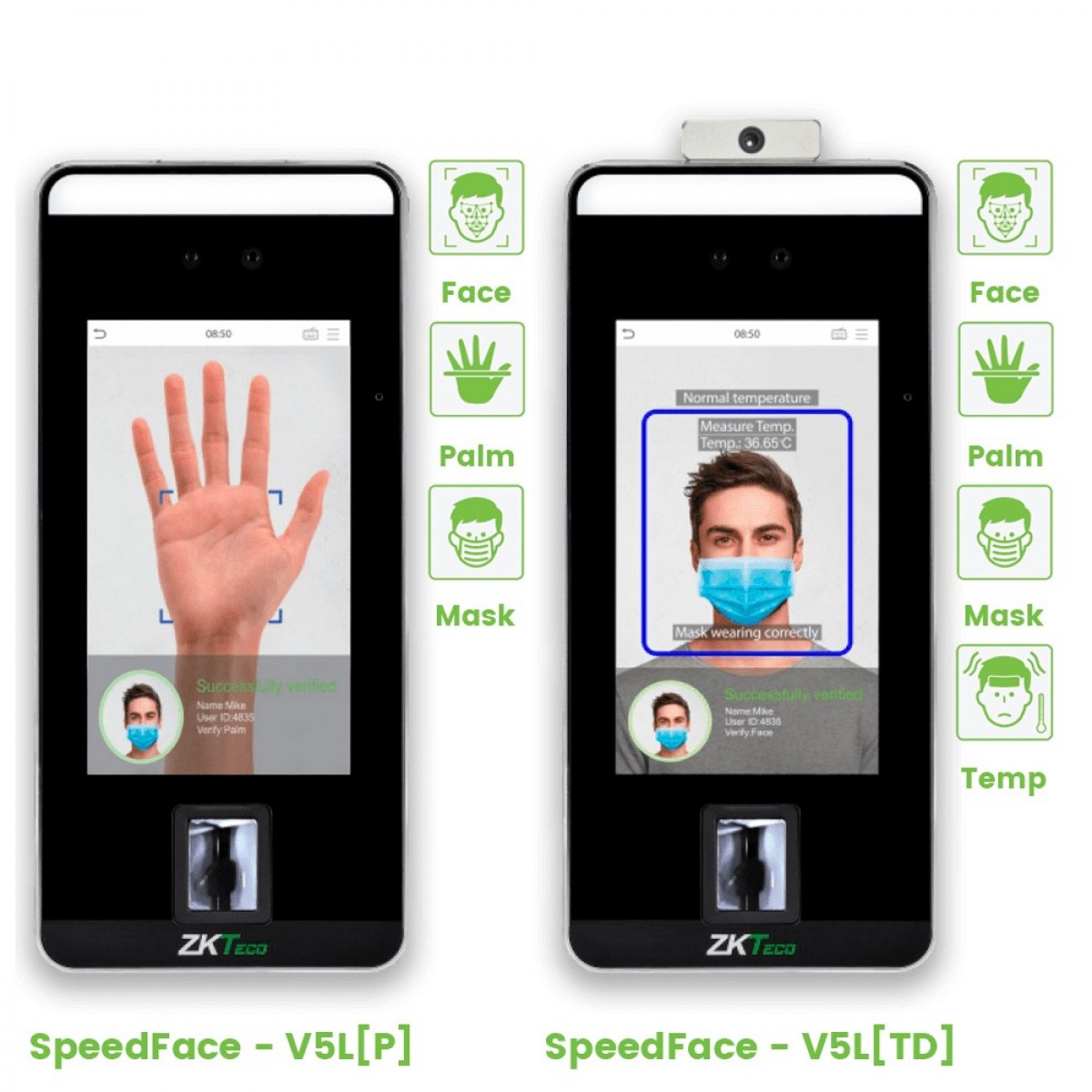 SpeedFace-V5L Time Attendance-Access System Infopos